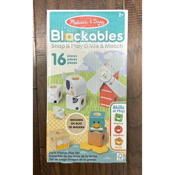Melissa & Doug | Toys | Melissa Doug Farm Friends Blockables Snap Play ...